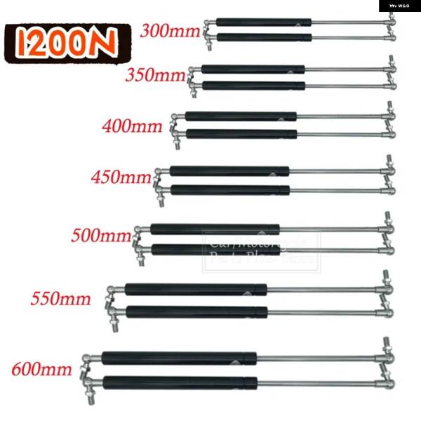 2個 1200N 車用ストラット フロント ボンネット フード リア トランク テールゲート ブーツ ショックリフト 300-600MM ストラット サポート バー ガス スプリング バス RV カスタム パーツ アクセサリーHigh-co...