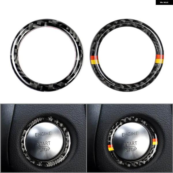 カーボン カー エンジン スタートストップ ボタン リングカバー 装飾 メルセデス ベンツ A B C GLC GLA CLA CLS クラス W176 W205 X156 など カスタム パーツ アクセサリーHigh-concerned ...