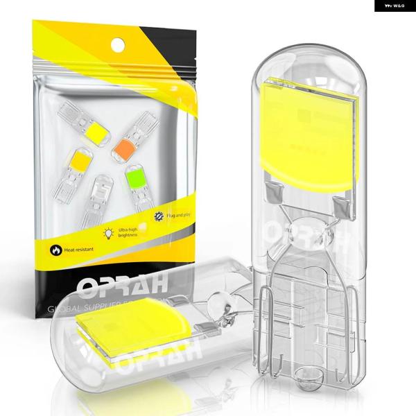 2個 T10 W5W 194 LED COB ガラス 電球 T15 W16W サファイア ドライブフリー ドームライト ブレーキランプ 読書灯 12V ホワイト ウォームホワイト カスタム パーツ アクセサリーFor Vehicle Bra...