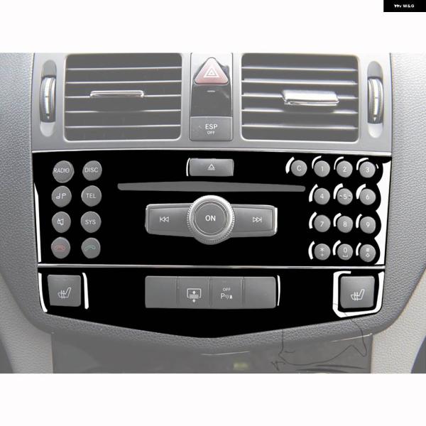 センター コンソール CD パネル 装飾 トリム カバー ベンツ C クラス W204 2007 - 10 車内ピアノ用 カスタム パーツ アクセサリーHigh-concerned chemical:NoneItem Weight:0.1k...