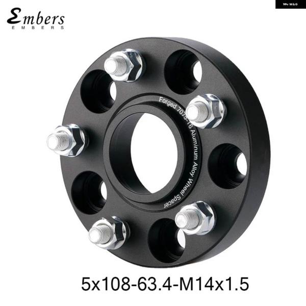 ホイール スペーサー アダプター PC D 5X108 CB 63.4 レンジローバー イヴォーク LR2 ボルボ S60 ジャガー E-PACE I-PACE ポールスター用 M14X1.5 1個 カスタム パーツ アクセサリーHigh-...