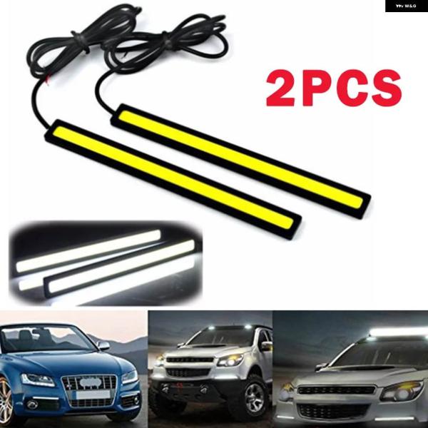 2個17CM 車用 LED ライトバー COB オートバイ 車両用 テールライト DRL デイタイム ランニングライト ヘッドライト 装飾 ストリップ ホワイト 12V カスタム パーツ アクセサリーHigh-concerned chemi...