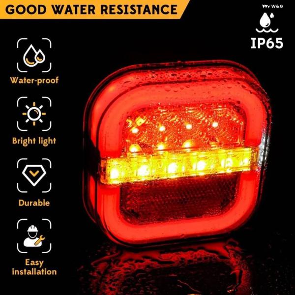 汎用 シンプルインストールトレーラーリアライトキット 2個LEDスーパーブライトハイルーメン ブレーキライト トラック テール カスタム パーツ アクセサリーHigh-concerned chemical:NoneVoltage:12 V ...