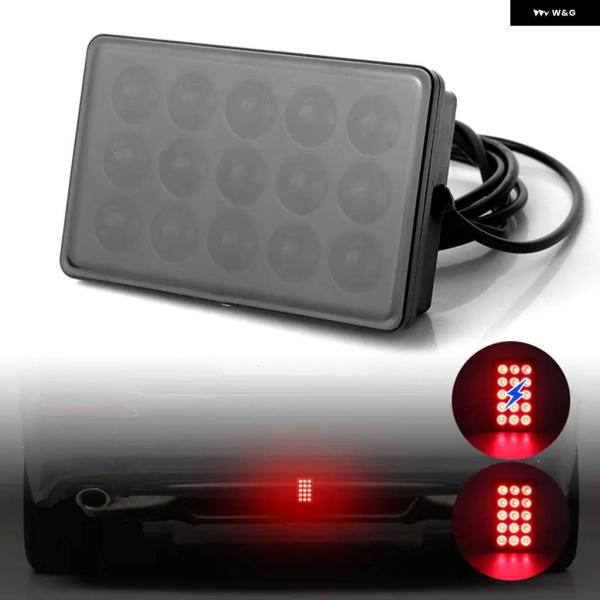 スモーク F1 スタイル LED サード サード ブレーキ パイロット ライト 15LED リア テール ライト ストロボ フラッシュ ハザード リバース セーフティ レッド シグナル ライト 12V カスタム パーツ アクセサリーHIGH...