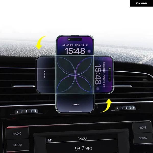 VW フォルクスワーゲン ゴルフ 6 ゴルフ 7 GTI MK6 MK7 MK7.5 2008-2019 回転式マグネット式スマートフォン 携帯電話 マウント ホルダー カスタム パーツ アクセサリーHIGH-CONCERNED CHEMI...