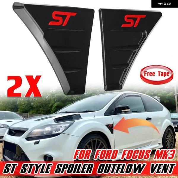 ST スタイル カーサイドウィングフェンダー ドアエアフロー グリル 吸気口 トリム サイドベント フェンダー デコレーション ステッカー フォード フォーカス MK3 ABS カスタム パーツ アクセサリーHIGH-CONCERNED C...