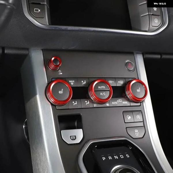 ランドローバー イヴォーク 2012-2018 合金 シルバー/レッド 車用 エアコン ボリュームノブリング トリム 車内アクセサリー カスタム パーツ アクセサリーHIGH-CONCERNED CHEMICAL:NONEITEM WEIG...