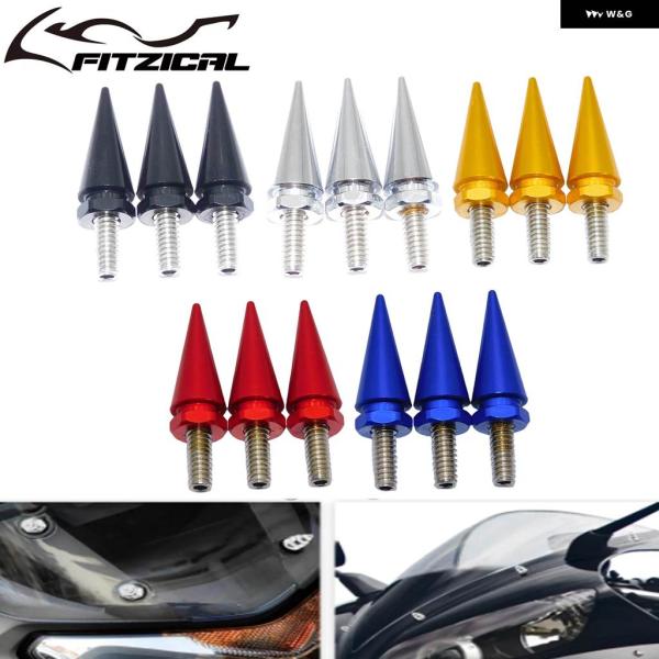 オートバイ 3個 ブラック/クローム/レッド/ブルー/ゴールド ウインドスクリーン トリム スクリュー ウインドシールドボルト ハーレー ツーリング ストリート ロードグライド 1996-2013 カスタム パーツ アクセサリーHigh-c...