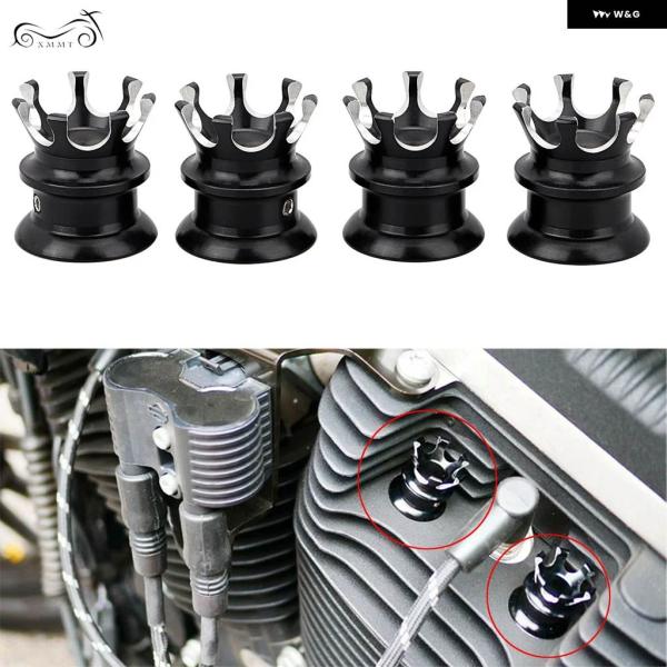 オートバイ ブラッククラウン エンジン ヘッドボルトトッパーカバー キャップCNCスクリューナット トリム ハーレー ツインカム スポーツスター XL ソフテイル ダイナエボ カスタム パーツ アクセサリーHigh-concerned ch...