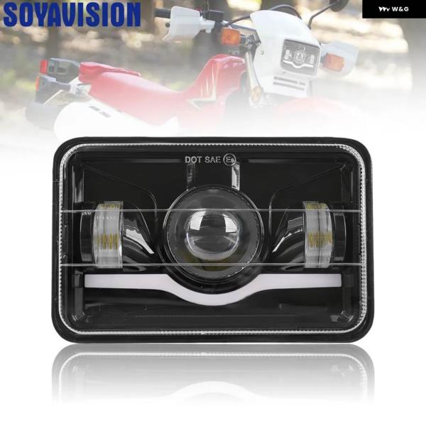 4X6インチ LED ヘッドライト ホワイト HALO DRL H4656 H4651 H4652 ヘッドランプ ホンダ XR650L 1993-2013 XR250L XR650R XR400 オートバイ 車 トラック カスタム パーツ ...