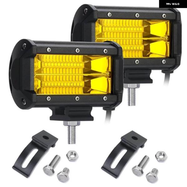 LED ライトバー 72W デュアル列 防水 スポットLEDオフロード作業灯ランプ 12V 24V 運転灯 車 ボート トラック 運転 UTE ATV カスタム パーツ アクセサリーHigh-concerned chemical:NoneW...
