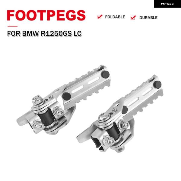 オートバイ フットレスト 折りたたみ 式ペグ クランプ 22MM-25MM クラッシュ バー BMW R1250GS LC 2018-2021 R1250GS ドライバー用 フットペグ カスタム パーツ アクセサリーHigh-concern...
