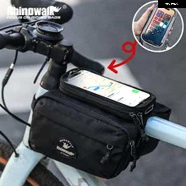 自転車フロント チューブ バッグ 防水 自転車クロスバー サドルバッグ 7インチタッチ式スマホケース付き 片面マグネット フラップ カスタム パーツ アクセサリーHigh-concerned chemical:NoneType:Top tu...