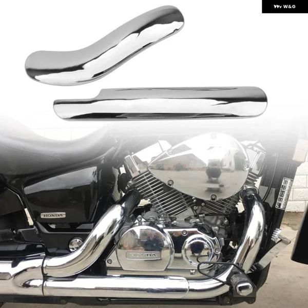 オートバイ マフラー パイプ レッグ プロテクター クロームカーブ ヒートシールド カバー ガード ホンダ SHADOW ACE VT400 VT750 1997-2013 カスタム パーツ アクセサリーHigh-concerned che...