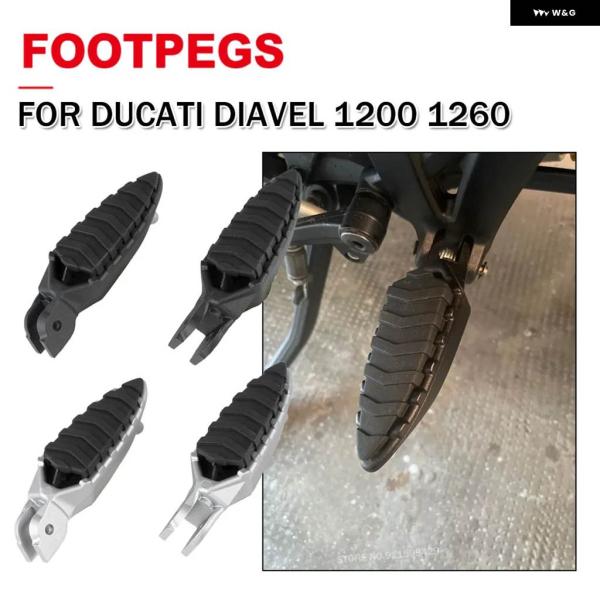 オートバイ ドライバー用フロント フットペグ フットレスト ペダル ドゥカティ DIAVEL CARBON 1260 1260S 1200 FL 2018 2013-2022 MOTO FOOT PEGS カスタム パーツ アクセサリーYe...