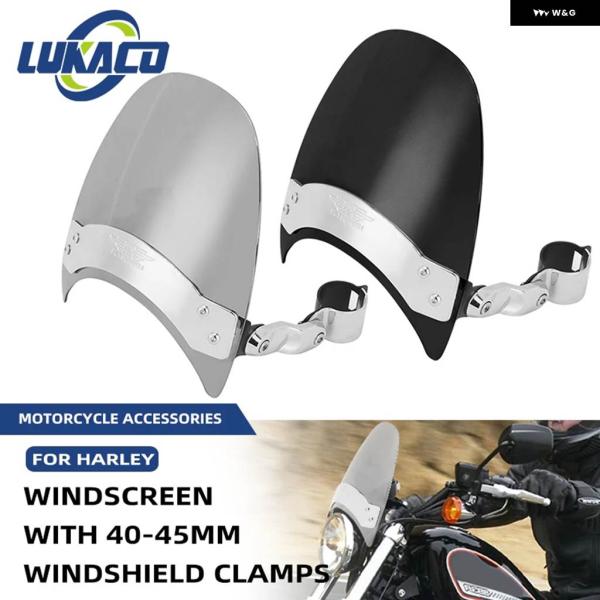 ABS オートバイ 40〜45MM風防 ウインドスクリーン ウインドデフレクターカバー ハーレー スポーツスター 883 1200ダイナソフティアルツーリング カスタム パーツ アクセサリーHigh-concerned chemical:N...