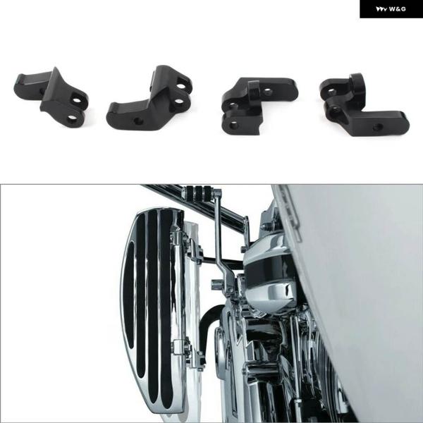 ハーレー ロードキング エレクトラ グライド 1997-2016 バイク ドライバーフロアボード 移動 ブラケット ブラックメタル 4個セット カスタム パーツ アクセサリーProtective parts:OtherHigh-concer...