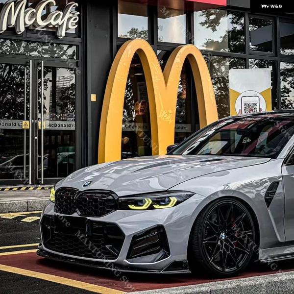 フロント バンパー リップ サイド カナード スポイラー BMW G20 G21 LCI 320D 320I 330D 330I M340D M340I M SPORT 2022-2025 フェイスリフト スプリッター カスタム パーツ ア...