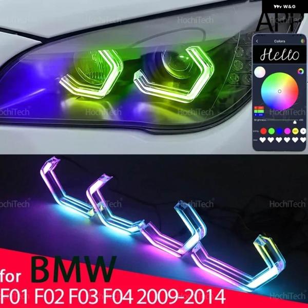 BMW 7シリーズ F01 F02 F03 F04 2009-2015 ダイナミックカー スタイリング マルチカラー アプリ コントロール LED リング M4 スタイル ウィンカーライト カスタム パーツ アクセサリーHigh-conce...