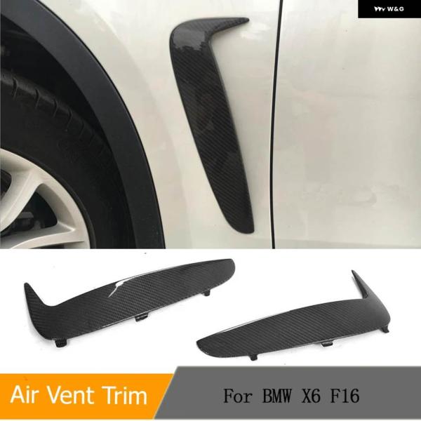 カーボンフロントエアダクト吸気口 ステッカー BMW X6 F16 2015-2017 X6M以外車 スタイリング サイドフェンダー エアベント トリム カスタム パーツ アクセサリーHigh-concerned chemical:None...