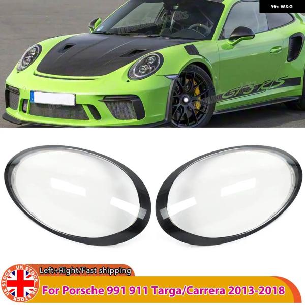 フロント ヘッドライト クリアレンズ カバー セット ポルシェ 991 911 タルガ/カレラ 2013-18 カスタム パーツ アクセサリーHigh-concerned chemical:NoneSuitable For Lamp:Hea...