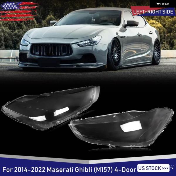 ヘッドライト カバー 1ペア マセラティ ギブリ 2014 - 19 ヘッドライト レンズ ランプシェード ヘッドランプ カバー シェル マジックキット カスタム パーツ アクセサリーHigh-concerned chemical:None...