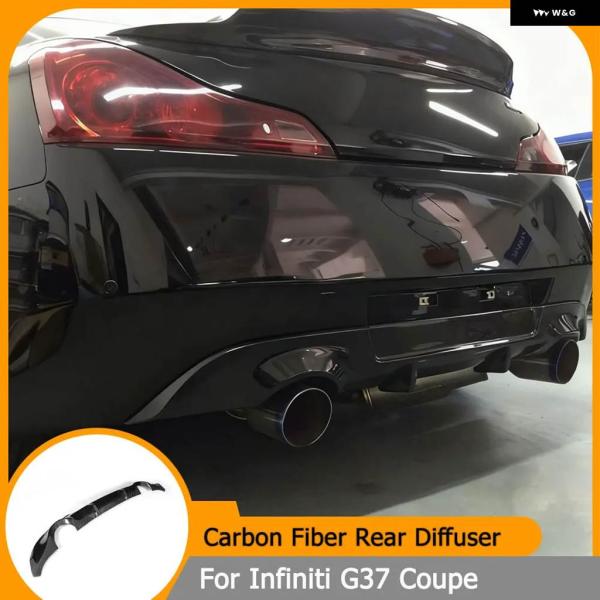 カーボンリア バンパー ディフューザー インフィニティ G37 G37S 2ドア 2009-2013 US版 ブラックFRP製 ディフューザー カスタム パーツ アクセサリーHigh-concerned chemical:NonePlace...