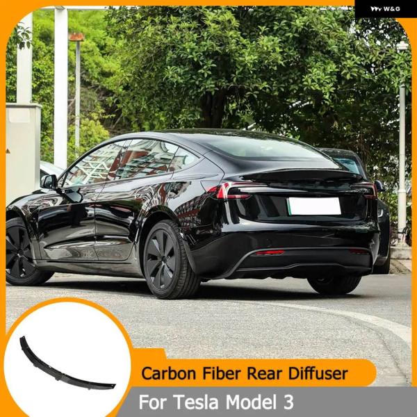 カーボンリア バンパー ディフューザー スポイラー チン テスラ モデル3 2023-2025 リアリップ ディフューザー プロテクター カスタム パーツ アクセサリーHigh-concerned chemical:NonePlacemen...