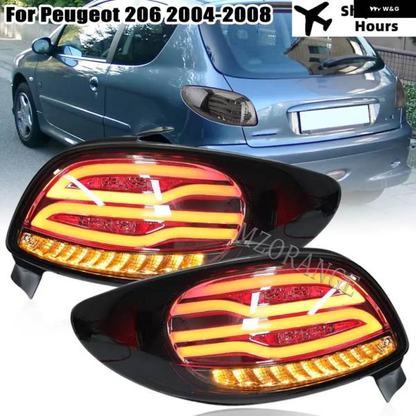 1ペア LED リア テールライト プジョー 206 206CC 2004/08/01 ストップブレーキ ウィンカーランプ カーアクセサリー ツール カスタム パーツ アクセサリーHigh-concerned chemical:NoneSp...