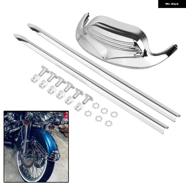 バイク フロントフェンダー マッドガード チップ スピア トリム 付き ハーレー 1982-2013 エレクトラ グライド FLHT ウルトラ クラシック FLHTCU FLHTC クローム カスタム パーツ アクセサリーHigh-conc...