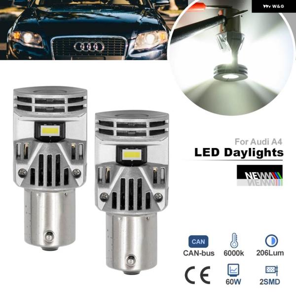 P21W BA15S 1156 LED デイタイム ランニングライト アウディ A4 B7 8EC 8ED 8HE 2006 2007 2008 CANBUS デコード DRLS カー ヘッドランプ DLRS カスタム パーツ アクセサリー...