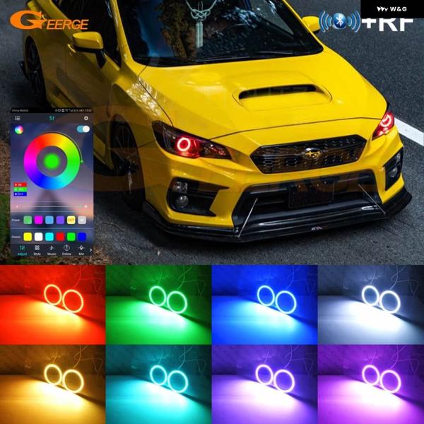 スバル インプレッサ WRX ST 2015 2016 2017 RFリモート BT アプリ マルチカラー ウルトラ RGB LED エンジェルアイズ キット ハローリング カスタム パーツ アクセサリーHigh-concerned che...