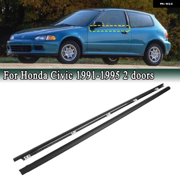 ホンダ シビック 1991-1995 72410用窓用ウェザーストリップシーリングベルト2枚は?SR3?003 防水 ドアウィンドウガラスシーリング トリム ストリップ カスタム パーツ アクセサリーMaterial:Plastic,Met...