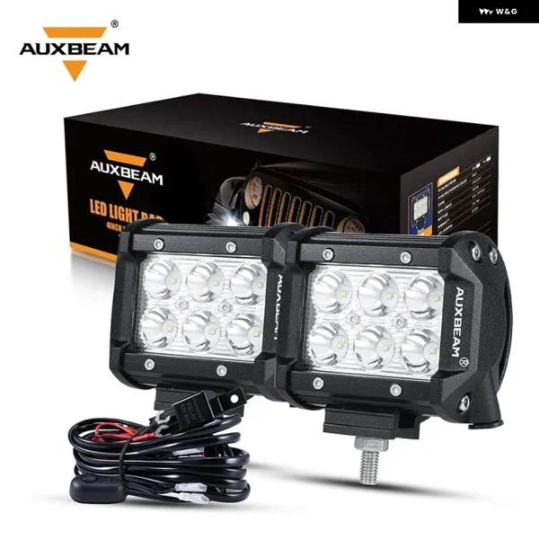 クラシック SMシリーズ 4インチデュアルローLEDポッドライトワイヤー ハーネス スポットフラッドビーム6000Kホワイト トラック 車SUVボート用 カスタム パーツ アクセサリーHigh-concerned chemical:None...