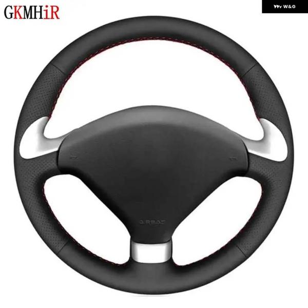ソフト人工レザー製 ステアリングホイール カバー プジョー 307 CC 2004-2009 307 SW 2004-2009 407 407 SW 2004-2009 カスタム パーツ アクセサリーHigh-concerned chemi...