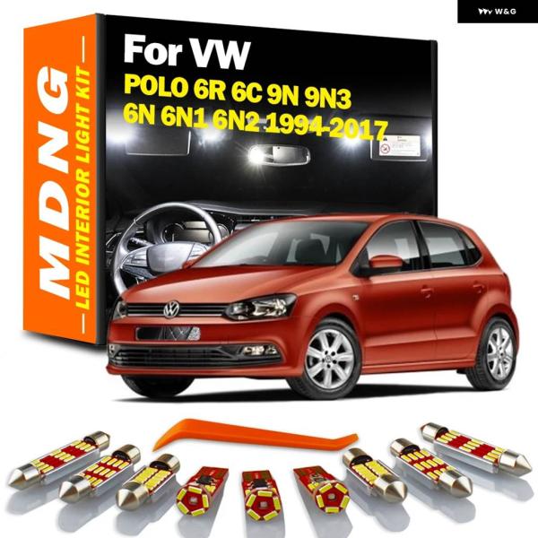 CANBUSカーランプ LED インテリア 電球 キット VW フォルクスワーゲン POLO 6R 6C 9N 9N3 6N 6N1 6N2 1994-2017 車両マップ ドーム トランク ライト カスタム パーツ アクセサリーHigh-...