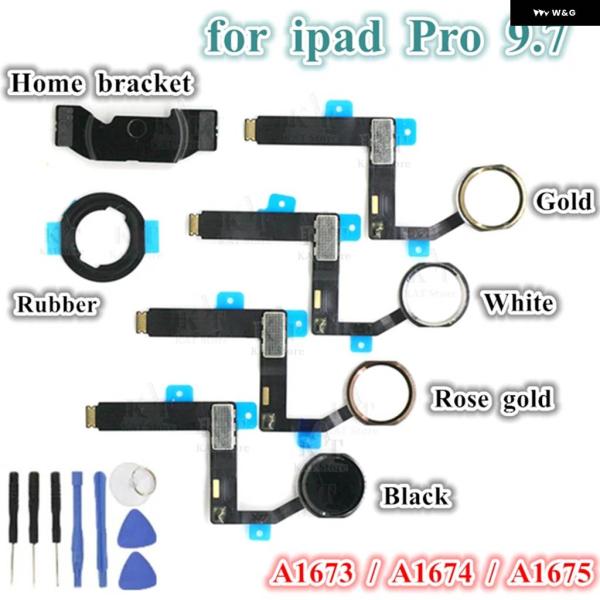ホーム ボタン メニュー キー フレックス ケーブル ブラケット ラバーガスケット アセンブリ 交換 IPAD PRO 9.7インチ PRO9.7 A1673 A1674 A1675 カスタム パーツ アクセサリーCompatible Br...