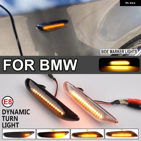 ダイナミックフローリング LED ウィンカーペアサイドマーカー点滅灯 BMW E46 E60 E61 E90 E91 E81 E87 E82 E88 E83 E84 E92 E93 X3 カスタム パーツ アクセサリーHigh-concer...