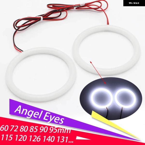 スーパーリングコットンLEDエンジェルアイヘッドライト60MM 70MM 80MM 90MM 100MM 110MM 120MM車バイクDRLライトバルブランプ カスタム パーツ アクセサリーHigh-concerned chemical:...