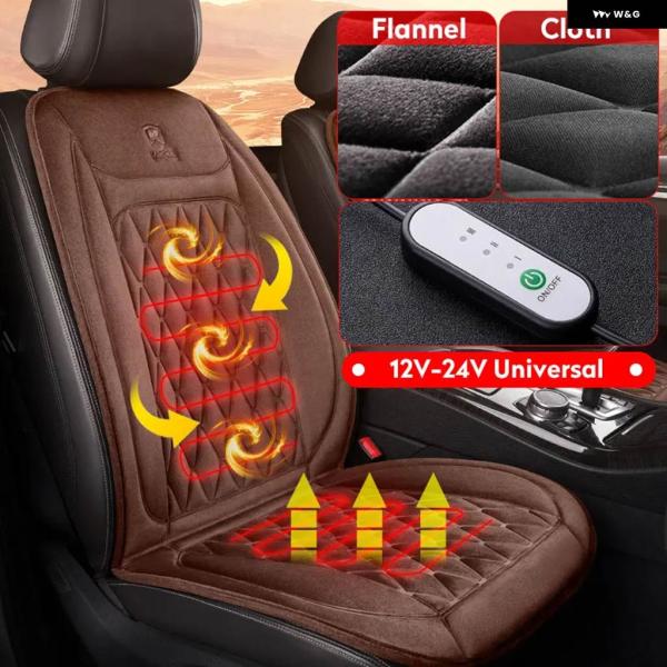 加熱式カーシートカバー 12-24V カーシートヒーター 30秒速暖パッド 厚手 カーシートヒーター クッション ホットシートプロテクター カスタム パーツ アクセサリーFilling:PE Foam,COTTONTarget Pet:Do...