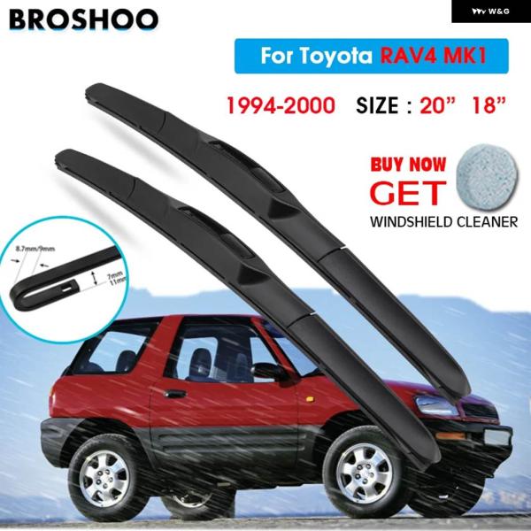 ワイパーブレード トヨタ RAV4 MK1 20インチ+18インチ 1994-2000 オートフロントガラスワイパーブレード ウィンドウウォッシュ Uフックアーム カスタム パーツ アクセサリーHigh-concerned chemical...