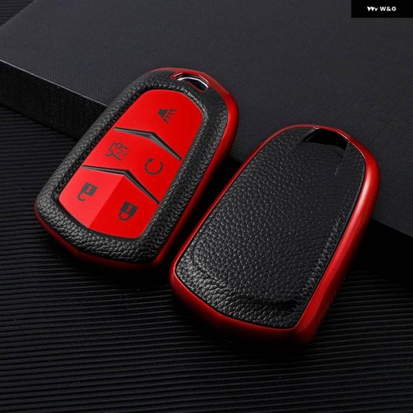 レザー カーキーケースカバー キャデラック SRX XTS XT5 ATS CTS BLS STS エスカレード 2020 2021 キーシェル カスタム パーツ アクセサリーOrigin:Mainland ChinaMaterial:TP...