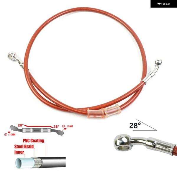 オレンジ 400〜2200MM 油圧ブレーキホース ドットオイルパイプライン 編組ケーブル 10MM バンジョー スズキ カワサキ ヤマハ ホンダ ATV カスタム パーツ アクセサリーMotobike Make:UniversalSpec...