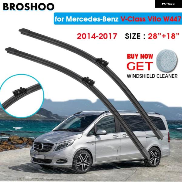 ワイパーブレード メルセデスベンツ Vクラス VITO W447 28インチ+18インチ 2014-2017 オートフロントガラス ワイパーブレード ウィンドウウォッシュ カスタム パーツ アクセサリーPlacement:FRONTYear...