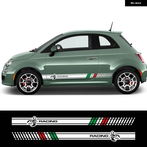 フィアット 500 スポーツ レーシングドア サイドロッカー デカール キット DIY ステッカー スタイリング フィルム 車 カスタム パーツ アクセサリーHigh-concerned chemical:NoneCategory:PVCT...