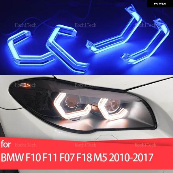 M4 スタイル RGB リング エンジェルアイズ スマホアプリ コントロール リモート LED チューニング ヘッドライト リング BMW 5シリーズ F10 F11 F07 F18 M5 2010-2017 カスタム パーツ アクセサリー...