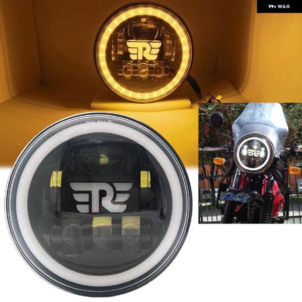 7インチ LED バイク ヘッドライト PHARE FAROL MOTO ヘッドランプ ROYAL ENFIELD HIMALAYAN 400 411 650 350 カフェ レーサー バイク ランプ用 カスタム パーツ アクセサリーHig...