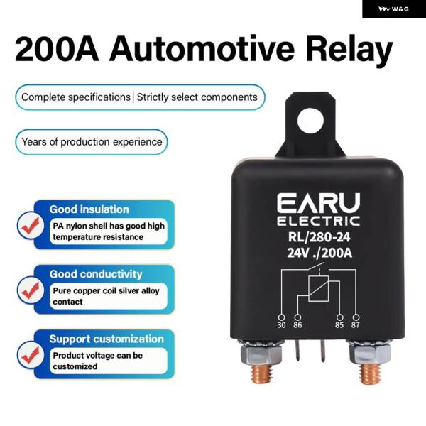 高電流リレー始動リレー 200A 100A 12V 24V パワー大電流始動リレー カーリレー EARU カスタム パーツ アクセサリーHigh-concerned chemical:NoneSpecial Features:SealedI...