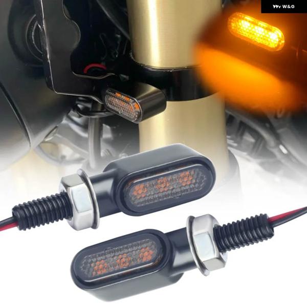 8MM クリニョタン モト LED ミニ バイク ウィンカー ライト アンバー インジケーター ランプ フラッシャー 3LED 12V カワサキ ヤマハ カスタム パーツ アクセサリーBattery Included:NoHigh-conc...