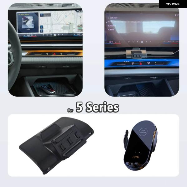 BMW 5シリーズ I5 G60 2024 2025用専用電話 ホルダー マグネット式 マウント スマートセンシング 見えないベースカー カスタム パーツ アクセサリーSpecial Features:Lightweight,Adjusta...
